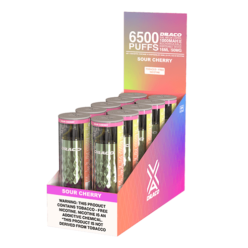 VaporLax Draco - Disposable Vape Device - Sour Cherry (10 Pack) – ADV365